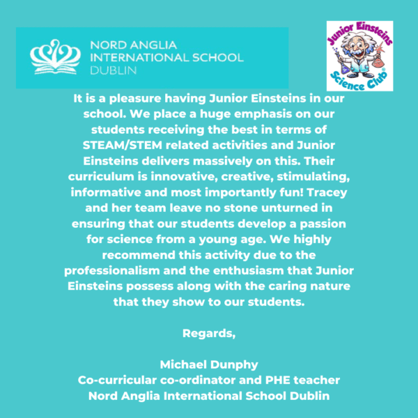 Wonderful feedback from Nord Anglia International School Dublin ...