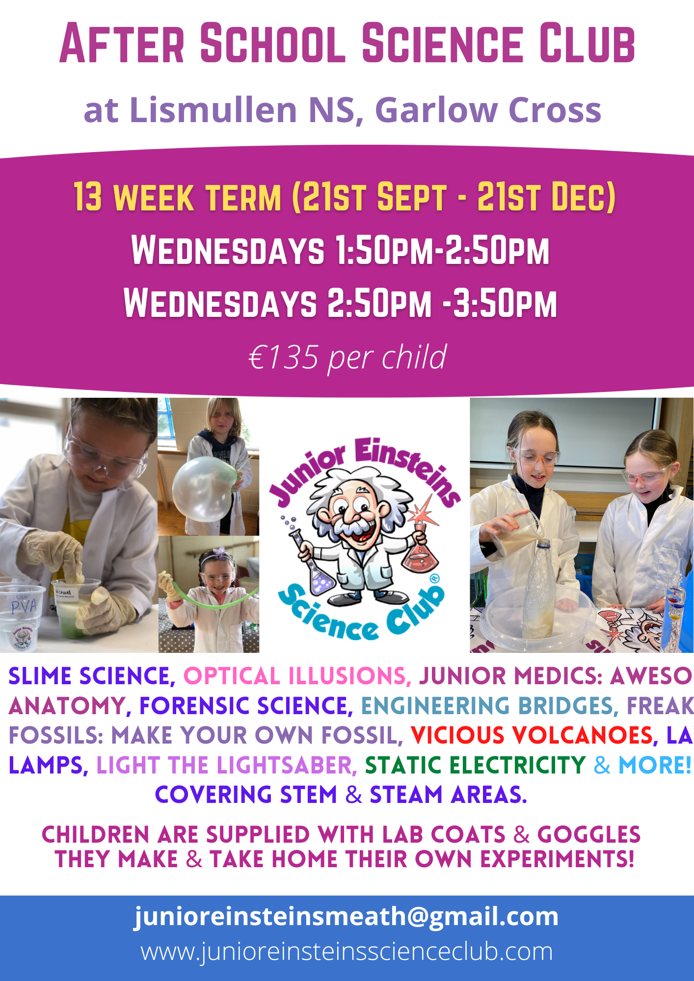 Lismullen NS, Garlows Cross - After School Science Club (Wednesdays 2 ...